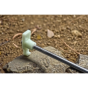 SE 10-1/2" Metal Tent Pegs with Glow-in-the-Dark Stoppers (10-Pack) - 910NRC10