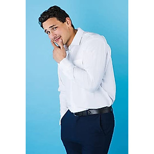 &COLLAR Slim Fit Long Sleeve Performance Men's Dress Shirt White XL