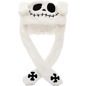 ZCINT Bunny Hat Funny Plush Bunny Hats Ear Moving Jumping Hat Plush Rabbit Hat Christmas Party Cosplay Cute Animal Hats (white)