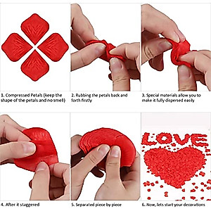 Valentines Day Decoration 1000 Red Rose Petals 50 Heart Candle 20 Heart Balloons LOVE Balloon for Anniversary Wedding Birthday Party Decor Romantic Decorations Special Night for Him Her