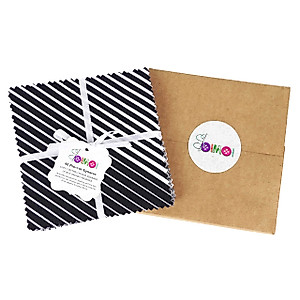 Soimoi Precut 10-inch Geometric Prints Cotton Fabric Bundle Quilting Squares Charm Pack DIY Patchwork Sewing Craft- White & Black
