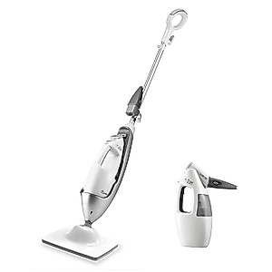 LIGHT 'N' EASY Multi-Functional steam mop Steamer for Cleaning Hardwood Floor Cleaner for Tile Grout Laminate Ceramic, 7688ANW, White