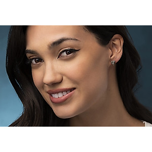 NATALIA DRAKE 1/4 Cttw Diamond Stud Earrings for Women in Rhodium Plated 925 Sterling Silver Heart Shaped Studs Color I-J/Clarity I2-I3