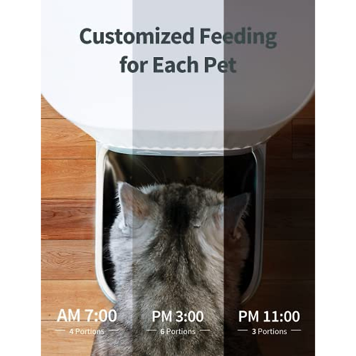 Smart Automatic Cat Feeder, Kalado Dog Feeder with 3.8L Dry Food Dispenser, Stainless Steel Food Bowl, Clog-Free & Dual Power Source in Pure Beige