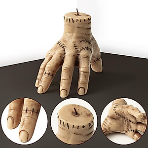 Eartim Halloween Scary Thing Hand Candle, Realistic Creepy Severed Hand Candle Table Decor, Family Thing Hand, Thing Hand Candle for Fans, Scars Hand Halloween Props Thanksgiving Christmas Prank Gift