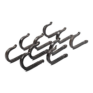 Rustic State Vagon Wall Mount Cast Iron Hooks Coat Towel Bag Hat Hanger Multiuse Entryway Railroad Spike Rack Black Set of 10