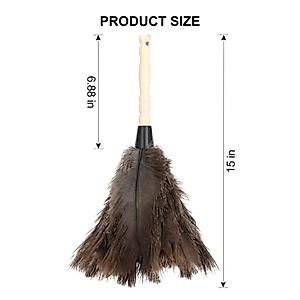 SetSail Feather Duster, 2 Pack Fluffy Natural Ostrich Feathers for Cleaning with Wooden Handle Eco-Friendly Feather Duster Cleaning Supplies for Furniture, Car, Collectibles...