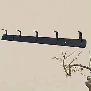 AOLZUNK Wall Mounted Coat Racks with 5 Hooks, Heavy Duty Coat Hanger Rail Wall Hooks for Clothes Entryway Bathroom