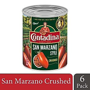 Contadina San Marzano Style Crushed Tomatoes, 28 oz (Pack of 6 Cans)