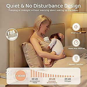 Coolever Wearable Breast Pump Hands Free, Great Suction for Electric Breast Pump, No Milk Leakage Portable Breast Pump, Low Noise&Pain Free, LCD Display, 3 Modes&9 Levels, 19+22+26mm Flanges, 2 Pack