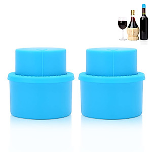 2 Pcs Silicone Wine Stopper, Wine Stopper for Wine Bottles Reusable Wine Bottle Cap Beer Sealer Cover Soda Carbonated Drink Bottle Stopper for Home Brewing Beer, Soft Drink, Wine Bottle, Beer Bottle