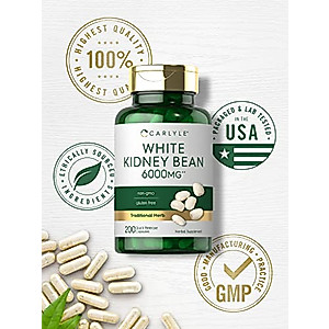 Carlyle White Kidney Bean | 6000mg | 200 Count | Non-GMO & Gluten Free Extract