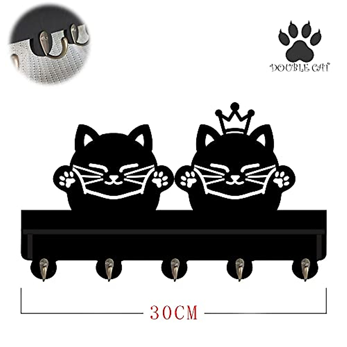 Couple Cat Prince Princess Hook with Shelf for Lover Coat Clothes Holder Christmas Gift DIY Mould Wonderful Holder Wall Decorative Gift Kids Winter Style