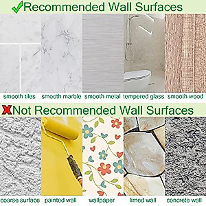 STARICH Shower Caddy Adhesive Replacement, Shower Shelf Adhesive, Shower Adhesive Strips, Adhesive Stickers Transparent 2 Flat Hooks 6 1/2" 6 Pack