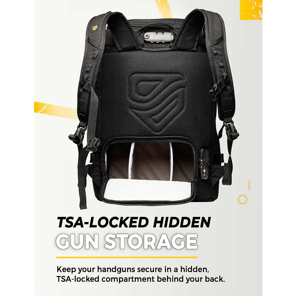 TradeSmart Range Backpack for Handguns, Ammo & Shooting Gear with 3 Lockable Compartments, Ear & Eye Protection Kit Optional