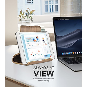 SAMDI Wood Tablet Stand, Wooden iPad Holder: Desktop Stand Holder Dock for new iPad 2017 Pro 9.7, 10.5, Air mini 2 3 4, Kindle, Nexus, Accessories, Tab, E-reader, other Tablets(4-13 inch)-Black Walnut