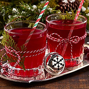 250 Pieces Christmas Paper Straws, 10 Patterns Disposable Mixed Stripe Holiday Paper Straws for Christmas Party Favors