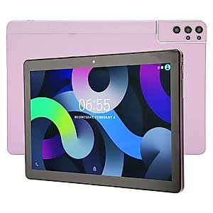 Acogedor 2 in 1 Tablet, 10.1in Gaming Tablet with BT Keyboard, Mouse, Earbuds, 4GB RAM 64GB ROM, 8 Core CPU, 8+13MP Dual Cam, Support 5G WiFi, Office Tablet for Android 12.0 (Violet)