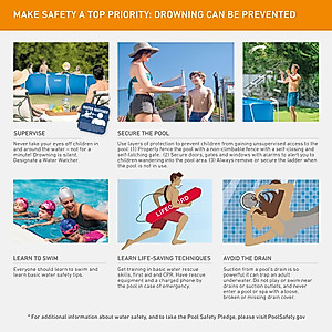 Intex 8.5ft x 26in Rectangular Frame above Ground Quick Easy Set Up Backyard Outdoor Swimming Pool with Drain Plug for Ages 6 and Up, Blue