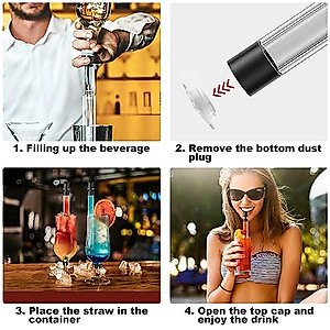 Shot Straw, Alwenid Shot Tube Holder Drinks Straw for Liquor, Beach Pool, Parties, Fits All Standard Bottles, Glasses, Tumbler, BPA-Free, Dishwasher Safe
