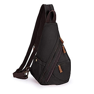 Phenas 2 In 1 Vintage Chest shoulder Bag Canvas Sling Bag Casual Backpack for Men Women Daily Outdoor Sport Cycling Hiking