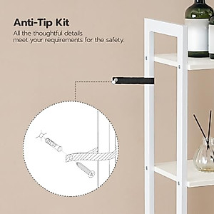HOOBRO Over The Toilet Storage, 3-Tier Modern Bathroom Organizer, Bathroom Space Saver with Multi-Functional Shelves, Toilet Storage Rack, Easy to Assembly, White WT41TS01