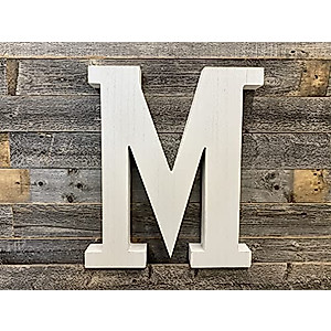 Large Wood Letter |Distressed White Wash | Alphabet Wall Décor | Monogram Letter | Alphabet Letters | Free Standing Letters | Wall Letters | Letter M