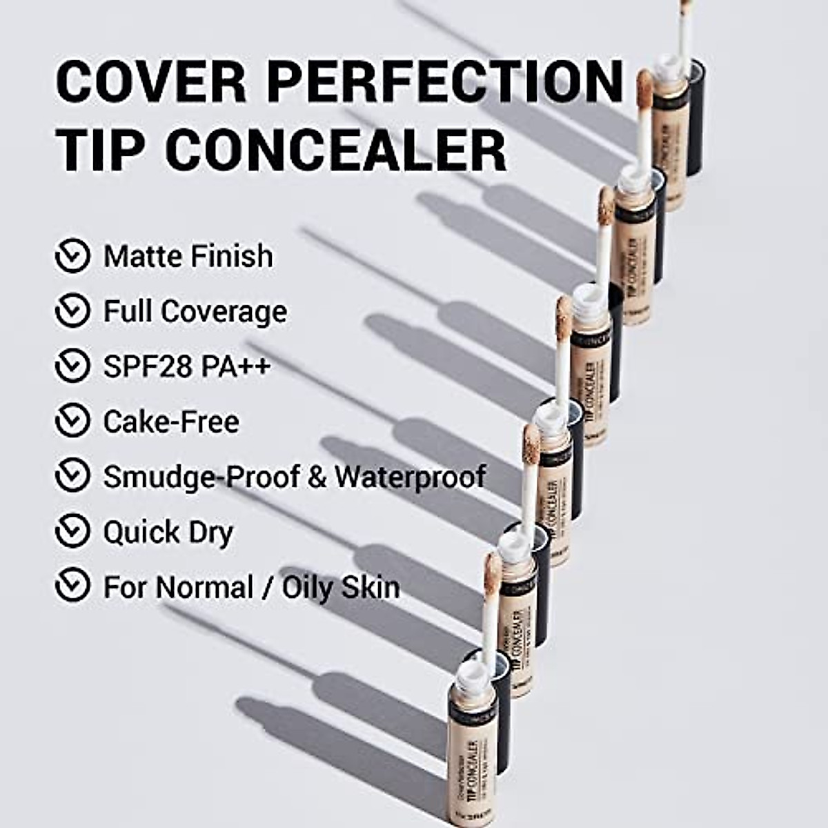 THE SAEM Cover Perfection Tip Concealer SPF28 PA++, Liquid Multi-Use Concealer, Full Coverage Makeup for Acne Dark Spots Dark Circles Hyperpigmentation and Blemishes, 0.2 fl.oz. (#1.5 Natural Beige)