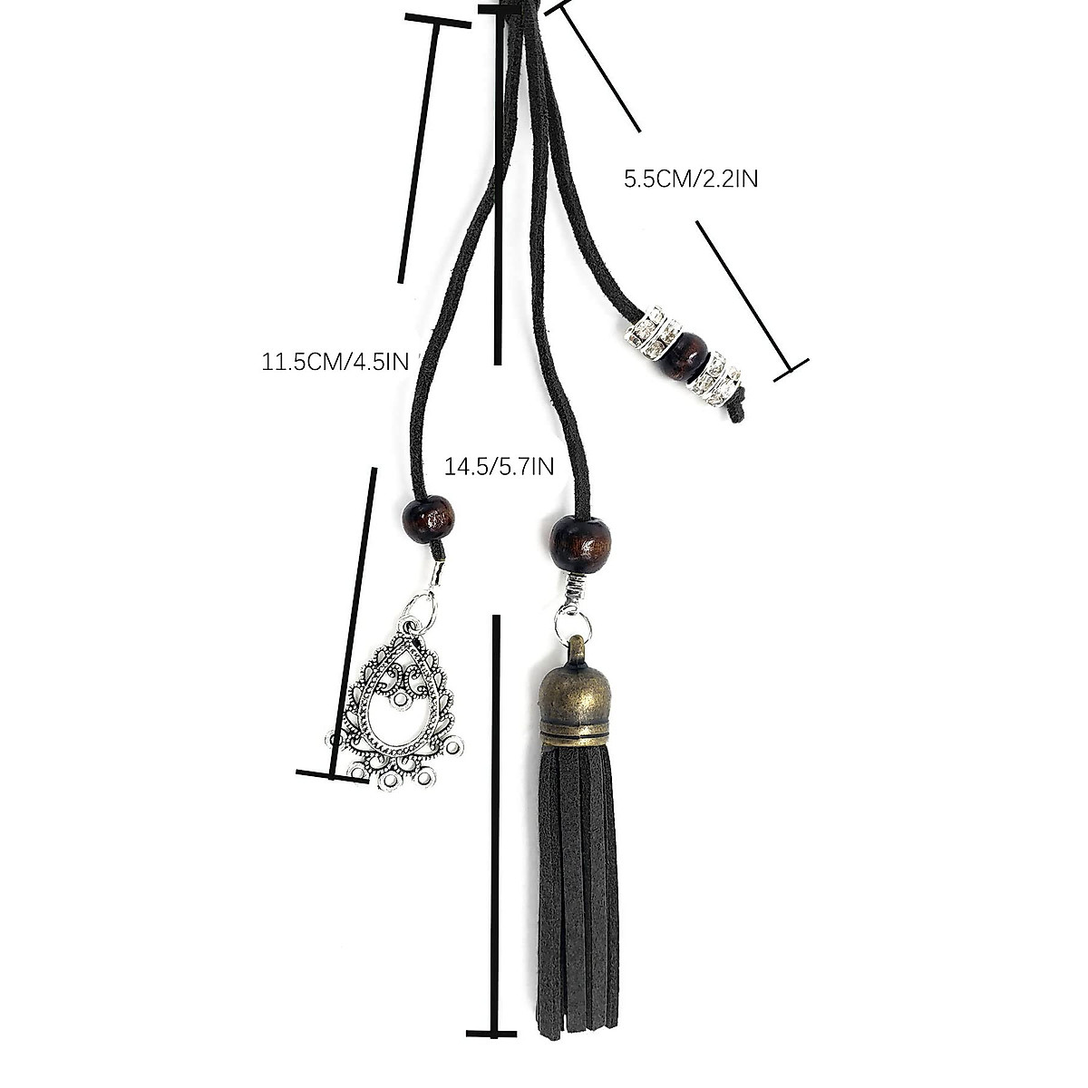 Exotic Women Black Waist Belt/ Rope/Chain Skinny Belt with Tassel and Beads for Ladies Skirt Dress in 8 Colors