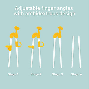 Kids Training Chopsticks with Hinge & Removable Rings, Kids Chopsticks Helpers, BPA/Phthalate/Melamine Free, 36 Month+