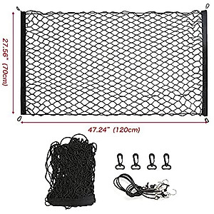 Q-DDOIT Dog Car Barrier 47" Wide Ideal for Trucks/SUVs/Full Sized Sedans Pet Restraint Car Backseat Divider Vehicle Gate Cargo Area Travel Trunk Mesh Net Screen Barricade