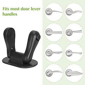 BiSiViO Child Proof Door Lever Lock, 2 Pack Door locks for kids safety, Door knob child proof, Baby proofing, 3M Adhesive, Door handle child proof, Baby Safety Locks for Toddlers (Black)