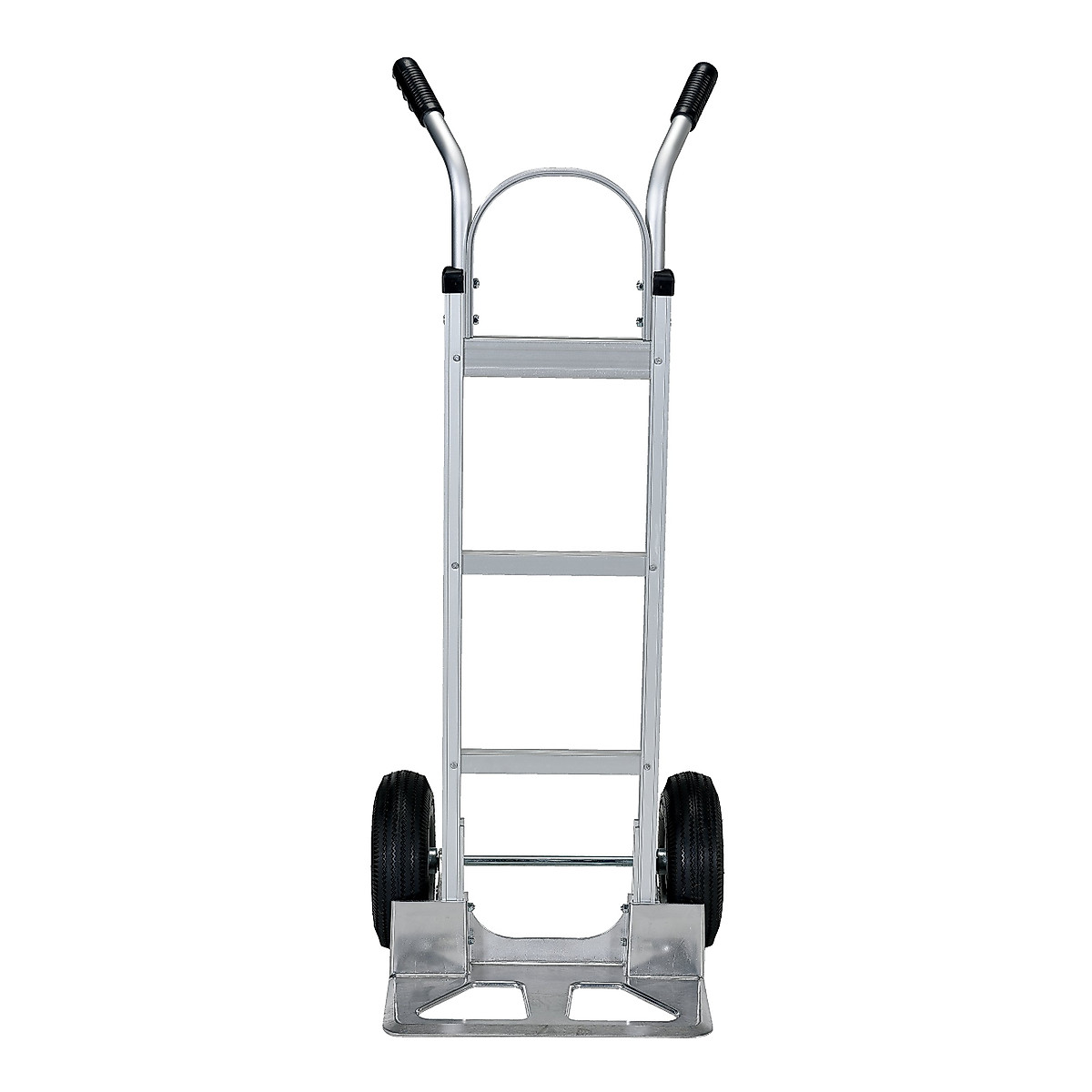 Vestil DHHT-500A Aluminum Hand Truck with Dual Handle, Pneumatic Wheels, 500 lbS Load Capacity, 49" Height x 20-1/4" Width x 18" Depth