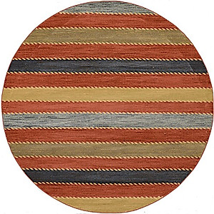Unique Loom Fars Collection Area Rug - Monterey (8' Round, Multi/ Rust Red)