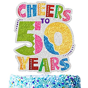 Picado theme cheers to the year cake topper - 50th birthday cheers party, or 50th anniversary party decoration - SugarGera