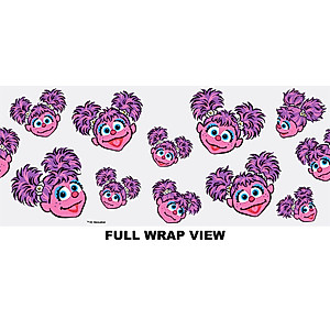 LOGOVISION Sesame Street Kids Tritan Plastic Water Bottle with Straw Lid and Handle, Reusable Tumbler for Toddlers, Unisex for Girls and Boys, 12oz, Abby Head Pattern