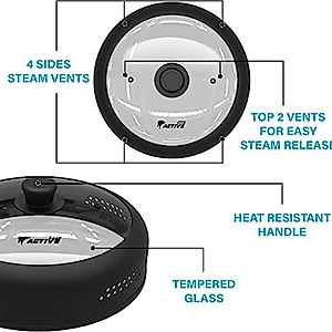 Microwave Cover for Food, Silicone and Glass Splatter Guard Lid for 6–7–8–9-10-11-12 inch Plates & Bowls. by. EZY ACTIVE.