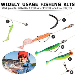 TRUSCEND Pre-rigged Fishing Jig Lures for Freshwater and Saltwater, Innovative Super Durable TPE Bass Lures, Lifelike Shrimp Crayfish Swimbait, Weedless Lure for Crappie Trout Walleye, Keep Separately