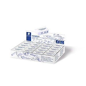 Staedtler Rasoplast High Polymer White Eraser, Box of 40, 526 B40