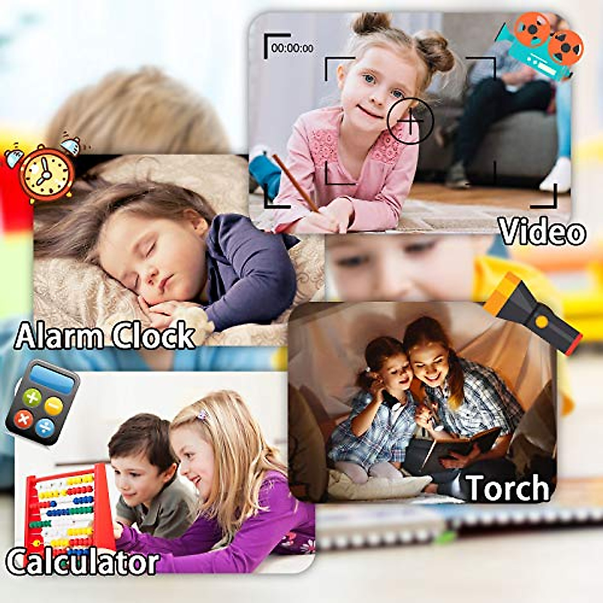 PTHTECHUS Kids Educational Smartwatch with SOS Call Games Music MP3 Flashlight Alarm 1.54-in Color Touchscreen Pedometer Watch is a Gift for Boys Girls Instead of Mobile Phone