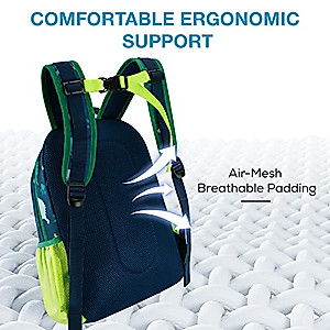 mommore Kids Backpack Set, Dinosaur Backpack for Kids Lightweight Elementary Bookbag for Students School backpack for Children with Chest Strap Water Resistant,3pcs green