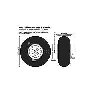 (2-Pcs-Set) New 11x4.00-5 Flat-Free Lawn Mower Smooth Tires w/Steel Rim for Zero Turn Lawn Mower Garden Tractor - hub 3"-5" with 3/4" Or 5/8" Bore 114005 T161