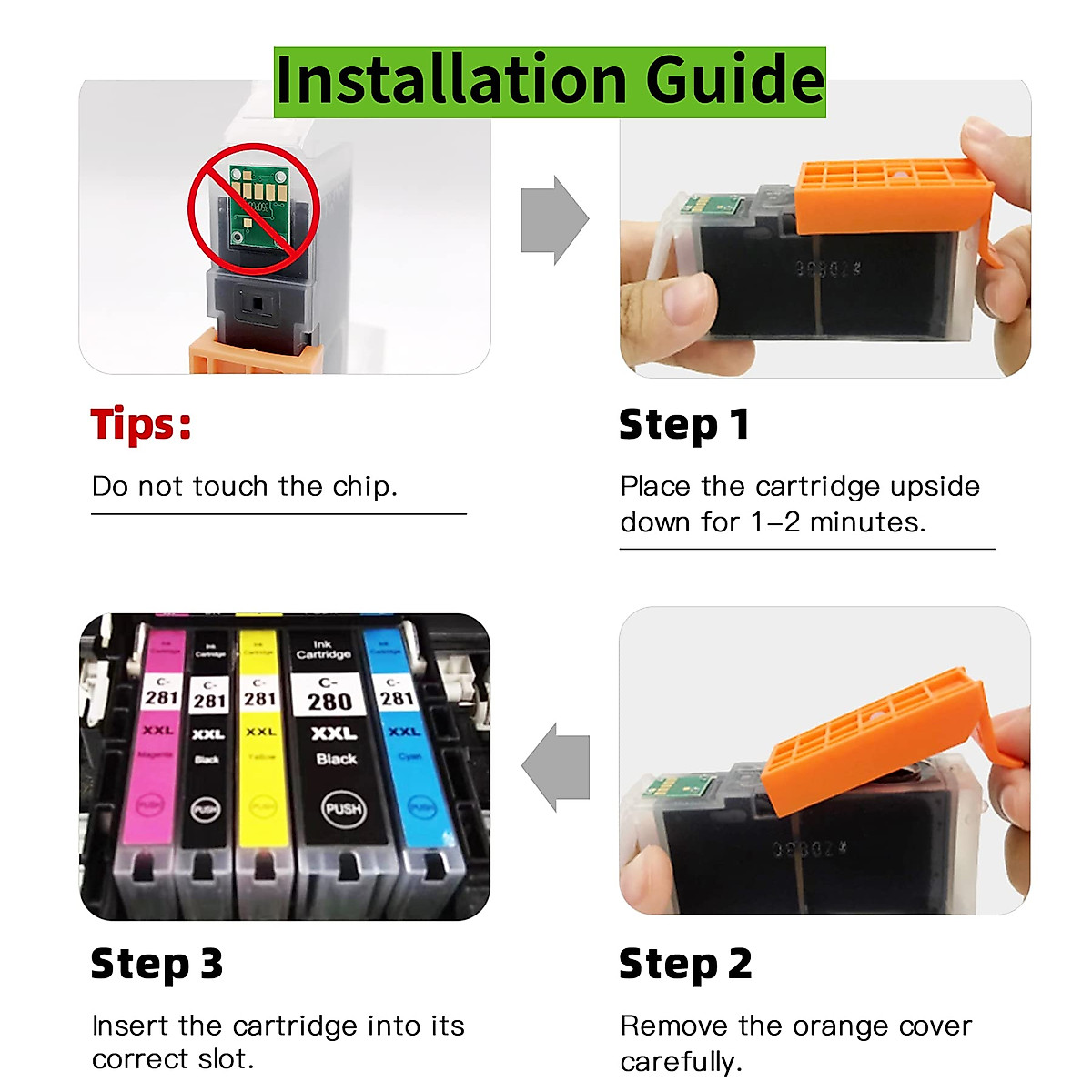 F FINDERS&CO PGI-280XXL PGBK Ink Replacement for Canon 280XXL PGI-280 XL Black Ink Tank Ink Work with Canon PIXMA TS6320 TS8320 TS9120 TR7520 TR7500 TR8520 TR8500 TS8100 TS8200 TS8300 TS9100