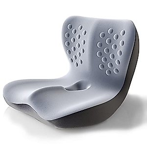 brizairid Seat Cushions for Offince Chairs Lumbar Support Pillow, Memory Foam Chair Cushion Sciatica for Lower Tailbone Pain Back Pain Relief - Gray