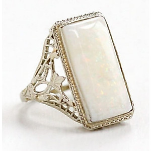 HUKQBUNX Fashion Retro Women 925 Sterling Silver Cut Opal Cubic Zircon Inlaid Carat Engagement Ring Diamond Princess Diamond Wedding Engagement Ring Size 6-10 (Size 7)