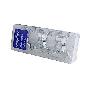 Guyker 6Pcs Guitar Locking Tuners (3L + 3R Handed) – 1:21 Lock String Sealed Tuning Key Pegs Machine Heads with Keystone Knob Replacement for LP, SG, TL Style Electric or Acoustic Guitars – Chrome