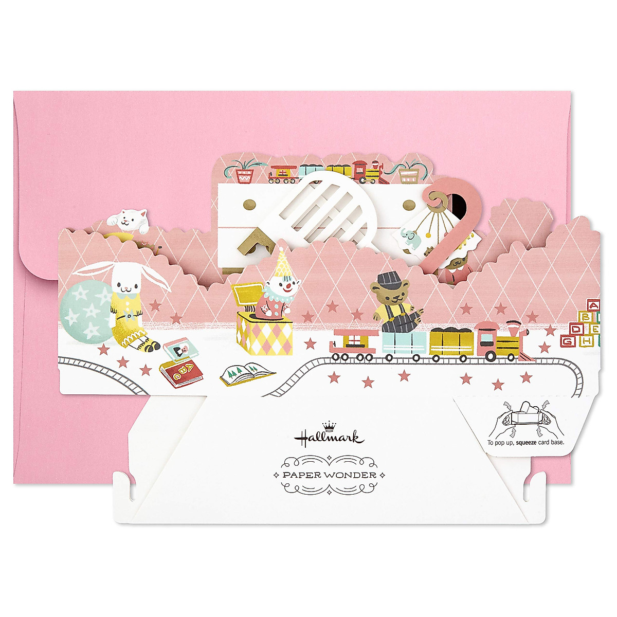 Hallmark Paper Wonder Pop Up Baby Shower Card for Girl (Nursery) Welcome New Baby Girl, Congratulations