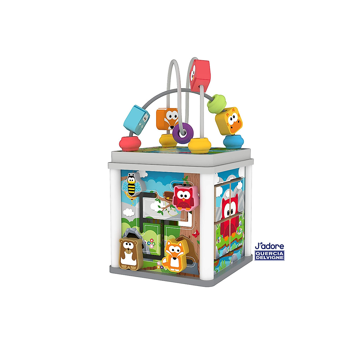 J'adore Wooden Zoo Animal Mini 5-in-1 Activity Cube Center