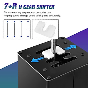 aikeec USB Simulator Shifter for ATS ETS Dust WRC Sim Racing Games H Sequential Shifter for Logitech G29 G27 G25 G920 T300RS/GT Steering Wheel PC Windows 7+R Sequential Gearshift Knob Black