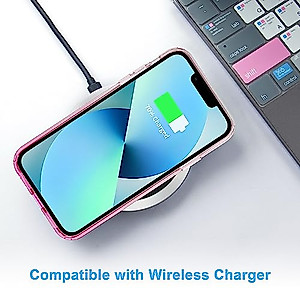 JJGoo Compatible with iPhone 13 Mini Case, Soft Transparent Shockproof Protective Slim Thin Bumper Phone Cover for iPhone 13 Mini - 5.4 inch, Gradient Pink